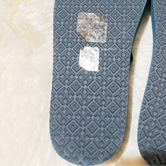 Tory Burch | Shoes | Tory Burch Brisk Blue Low Platform Pvc Flip Flop ...